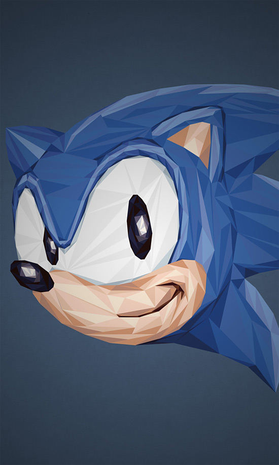 Illustrations Of Superheroes & Video Game Characters Made Of Triangular ...