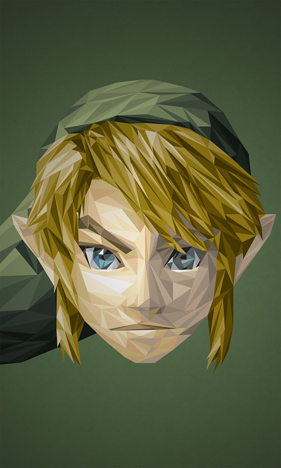 Illustrations Of Superheroes & Video Game Characters Made Of Triangular ...